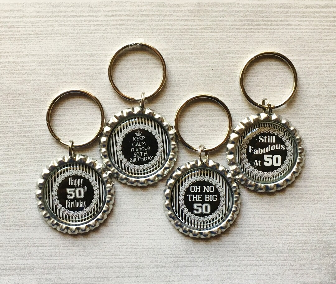 Keychain,key Ring,50th Birthday,happy 50th Birthday,key Chain,keyring ...