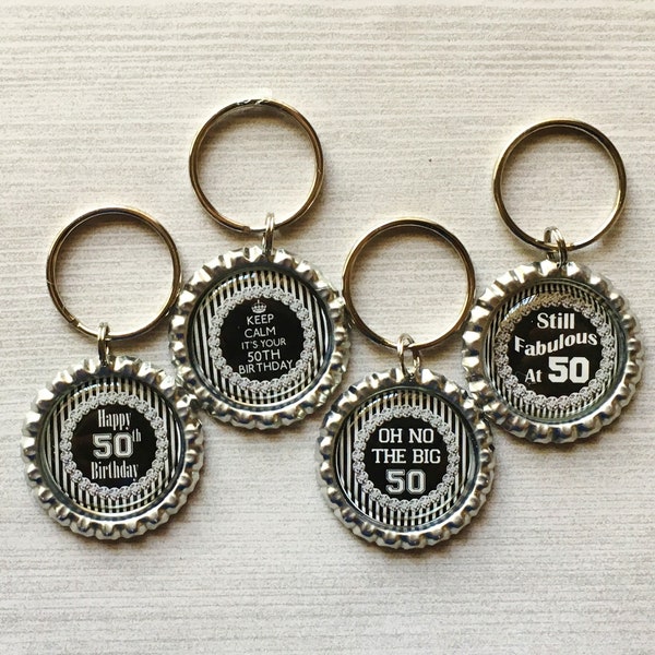50th Birthday Key Chain - Etsy