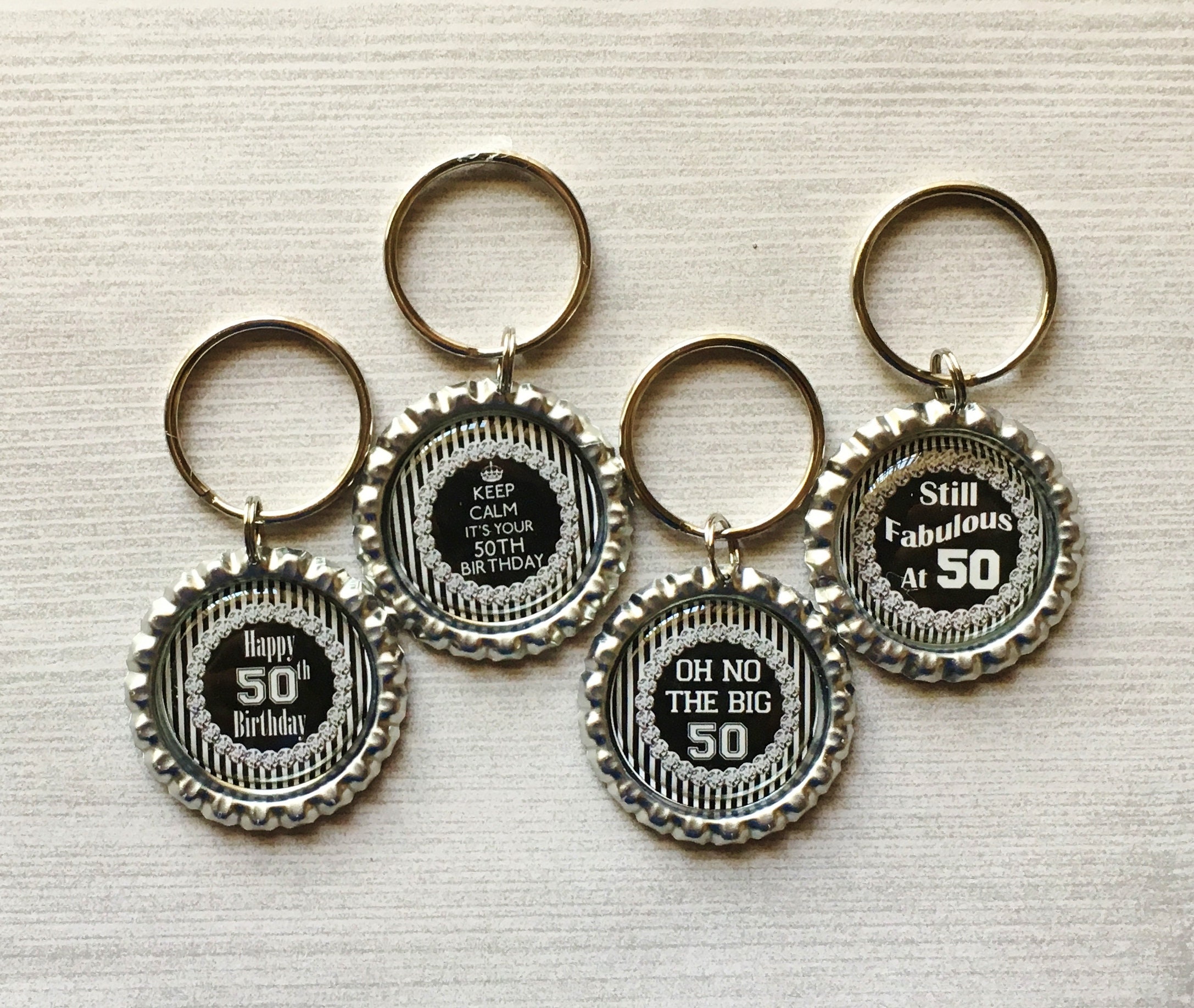 Keychainkey Ring50th Birthdayhappy 50th Birthdaykey | Etsy
