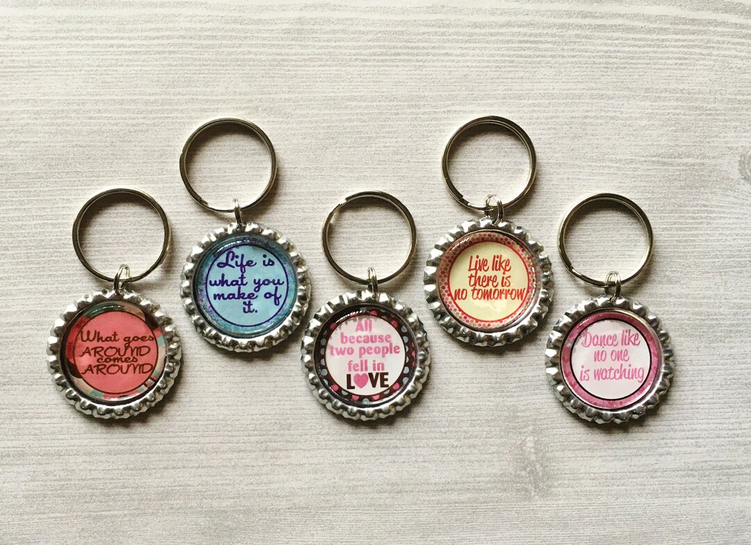 Keychain,key Ring,inspirational Quotes,key Chain,keyring,bottlecap ...