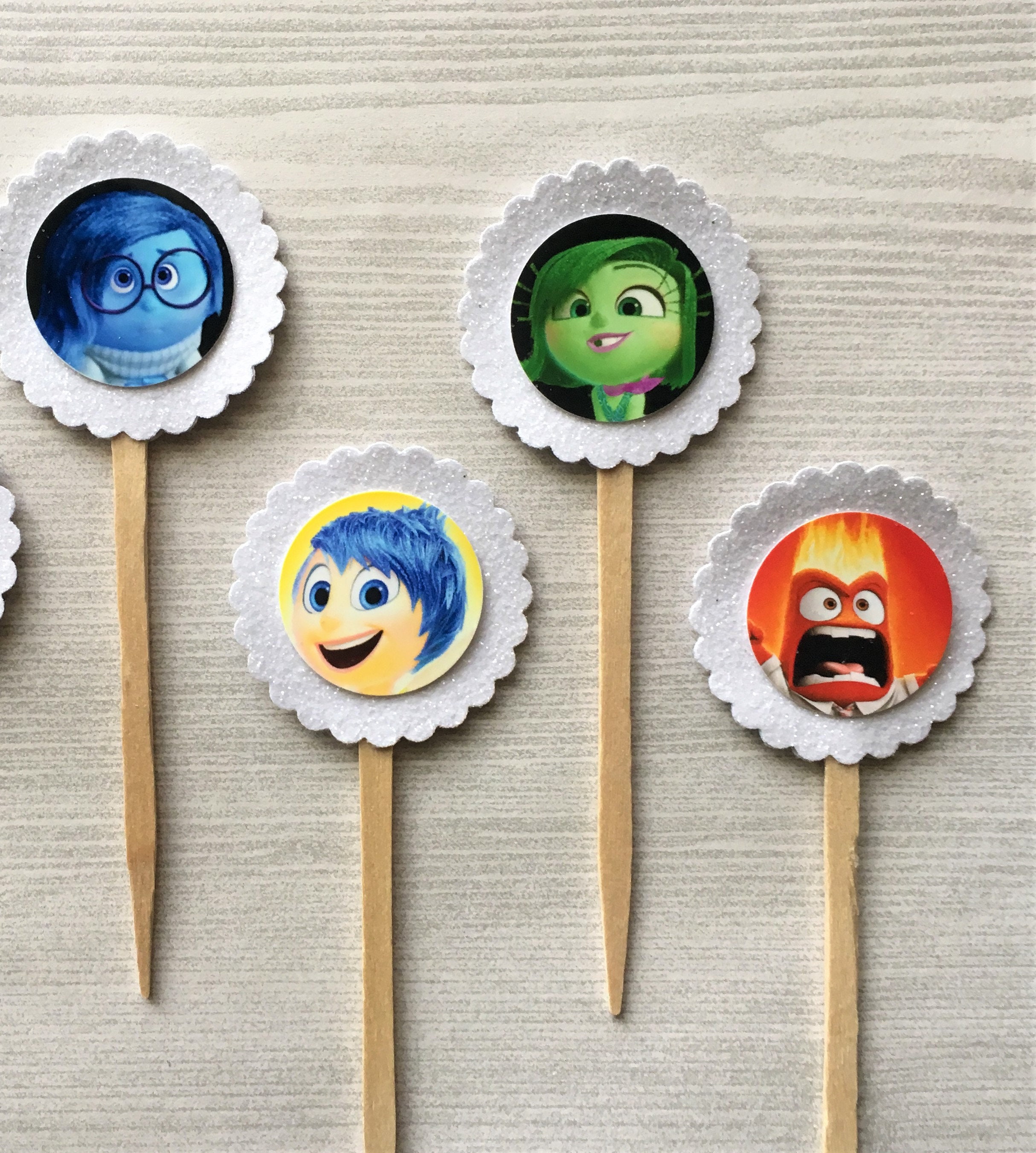 Inside Out Cupcake Toppersinside Outcupcake Toppersinside | Etsy