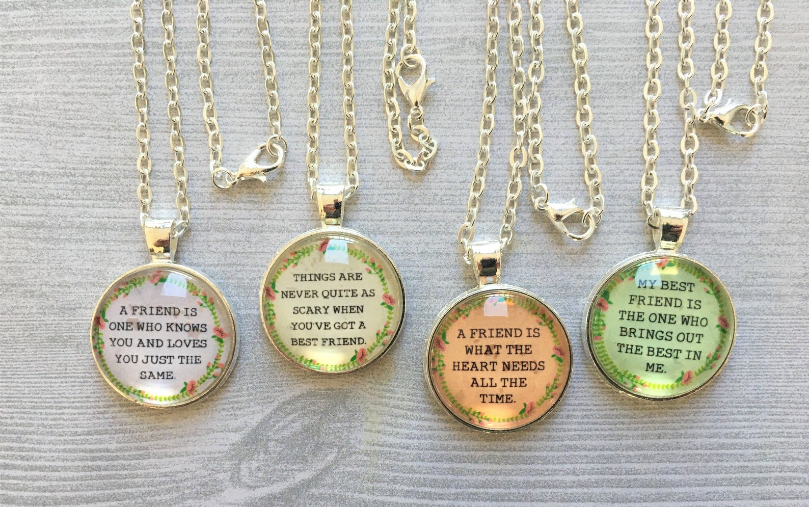 Friend Necklace,friend,friend Quotes,friend Sayings,necklace,silver ...