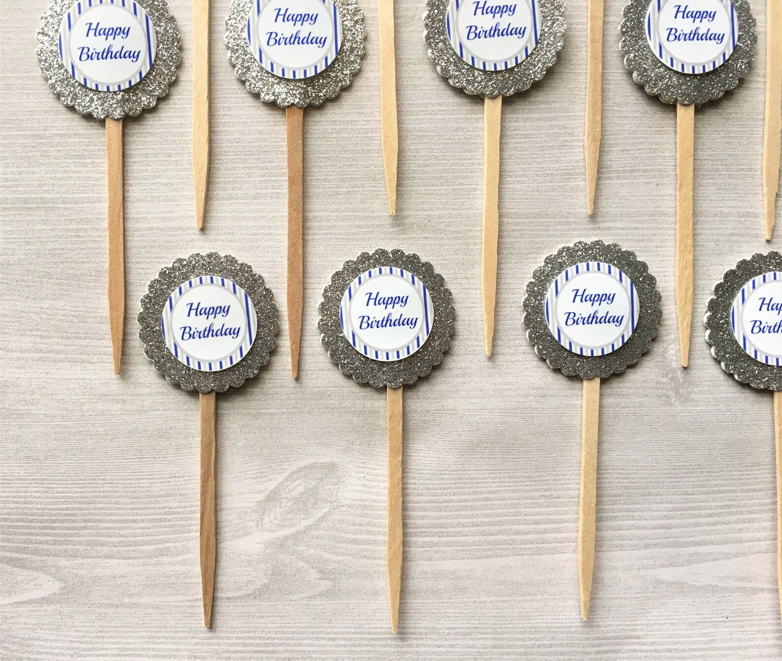 Birthday Cupcake Toppersbirthdaycupcake Toppershappy - Etsy