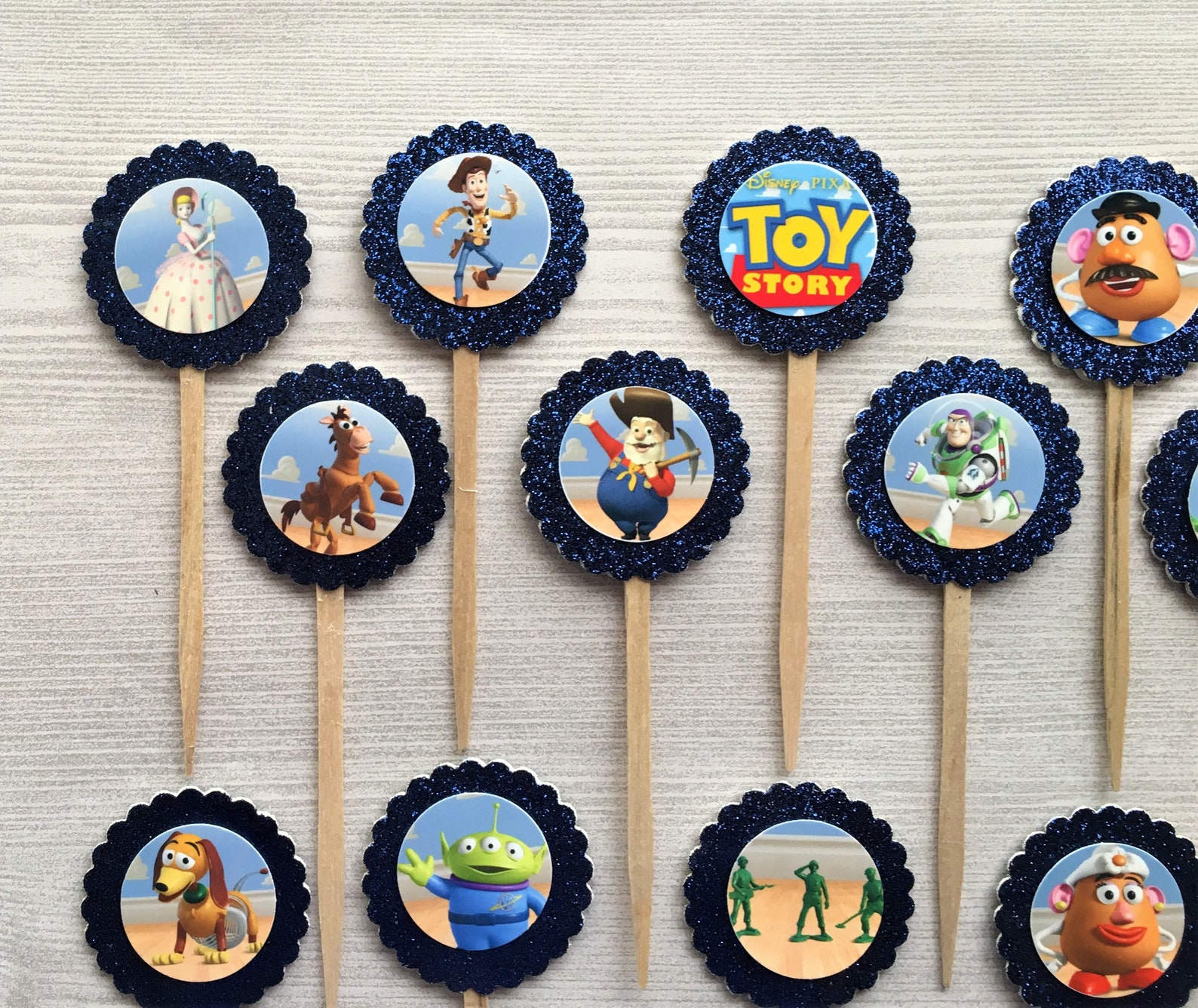Toy Story Cupcake Topperstoy Storycupcake Toppersset of | Etsy