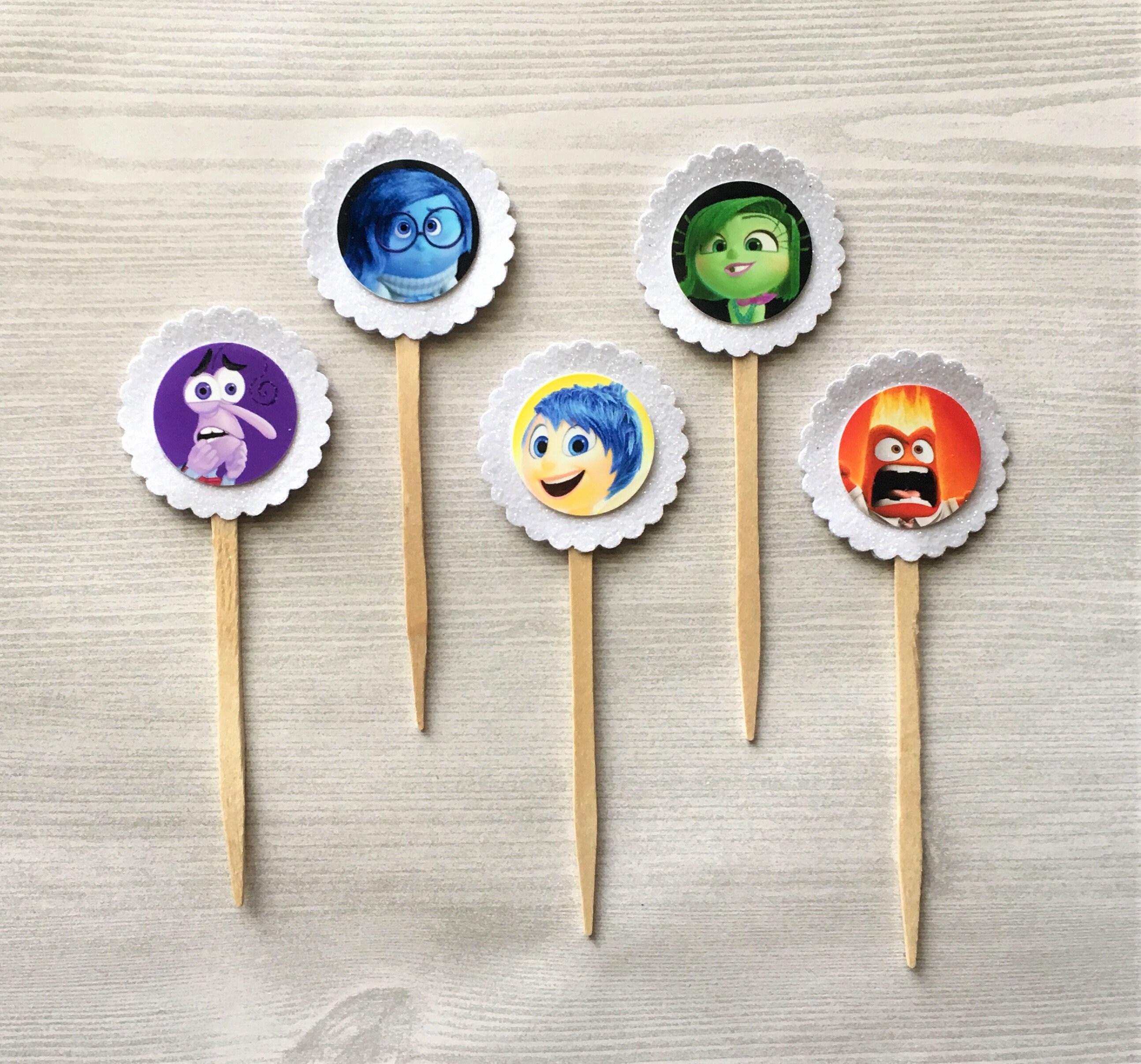 Inside Out Cupcake Toppersinside Outcupcake Toppersinside | Etsy