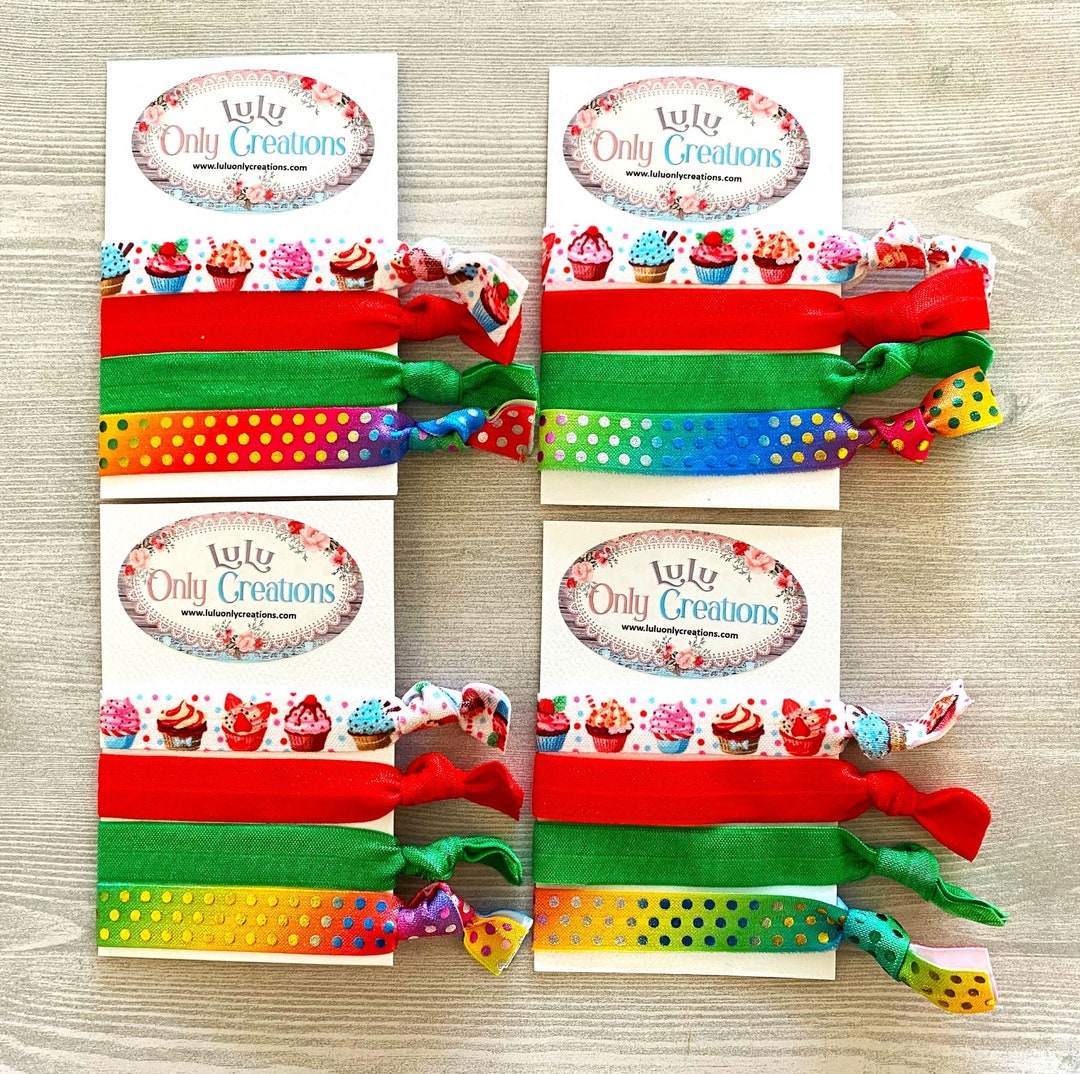 Cupcake Themed Hair Ties,knotted Hair Ties,cupcake Themed,cupcakes ...