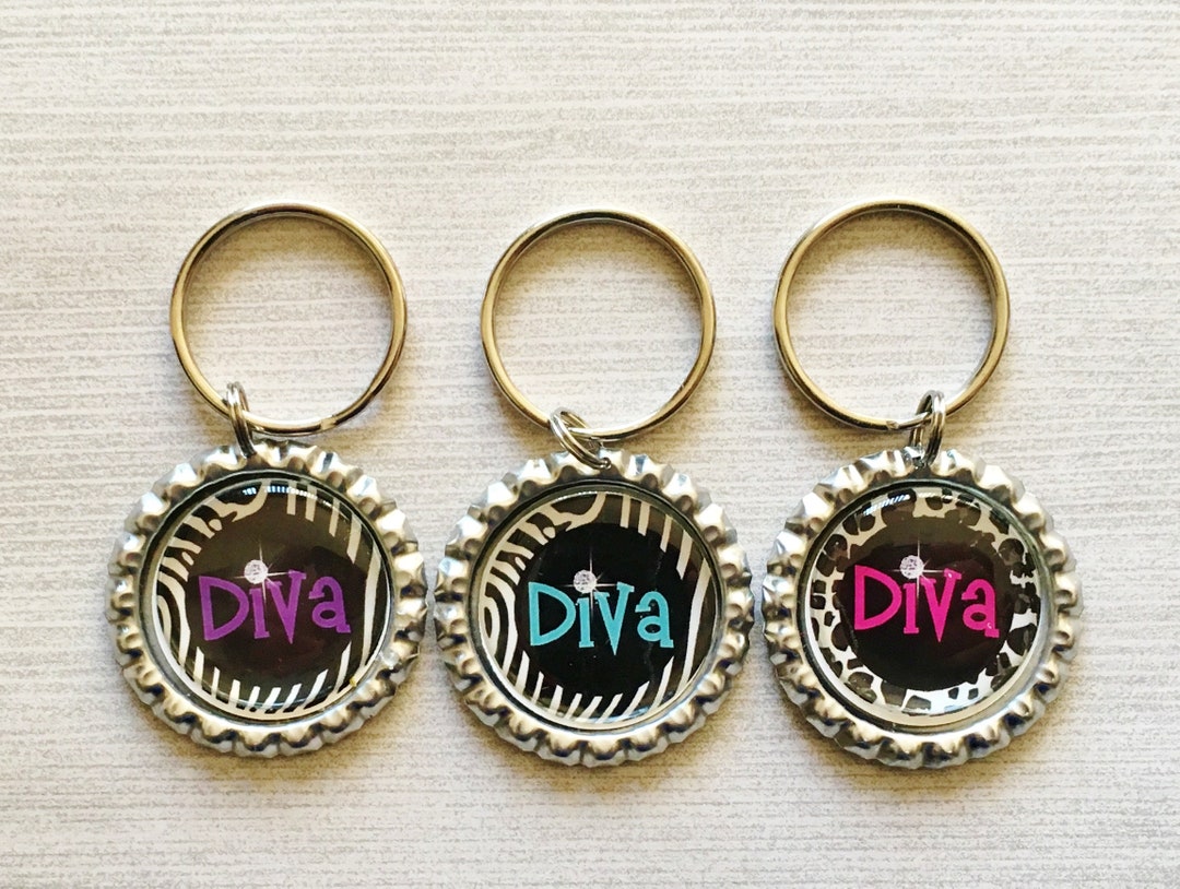 Keychain,key Ring,diva,princess,diva Keychain,bottle Cap Keychain ...