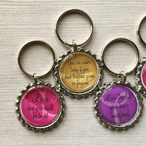 Keychain,key Ring,inspirational Quotes,key Chain,keyring,bottlecap ...