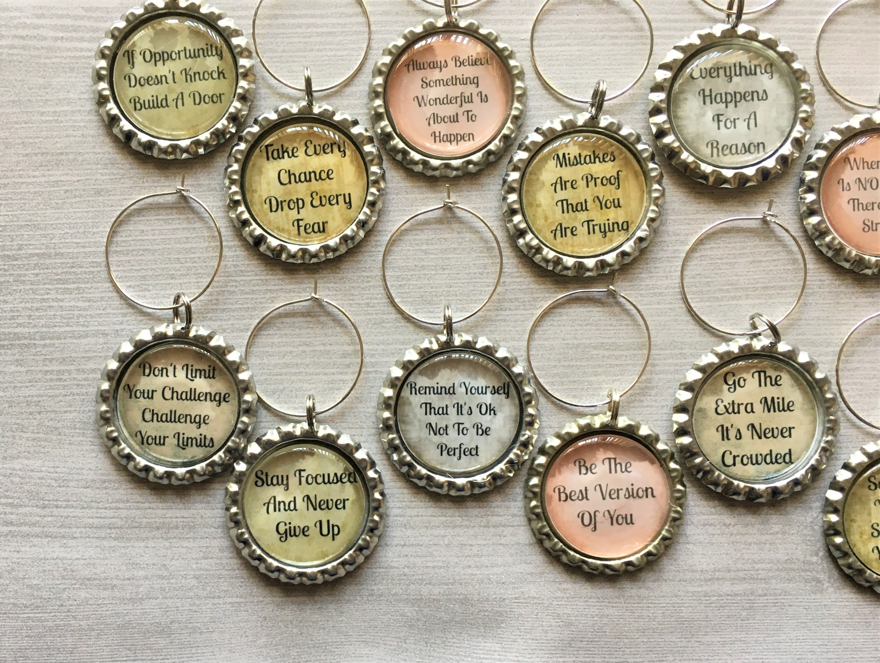 Wine Charms,inspirational Quotes,drink Markers,glass Markers,wine Glass ...