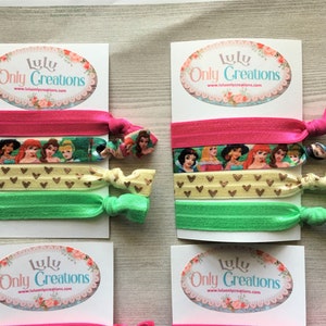 Princess Hair Ties,knotted Hair Ties,princess Themed,ariel,belle ...