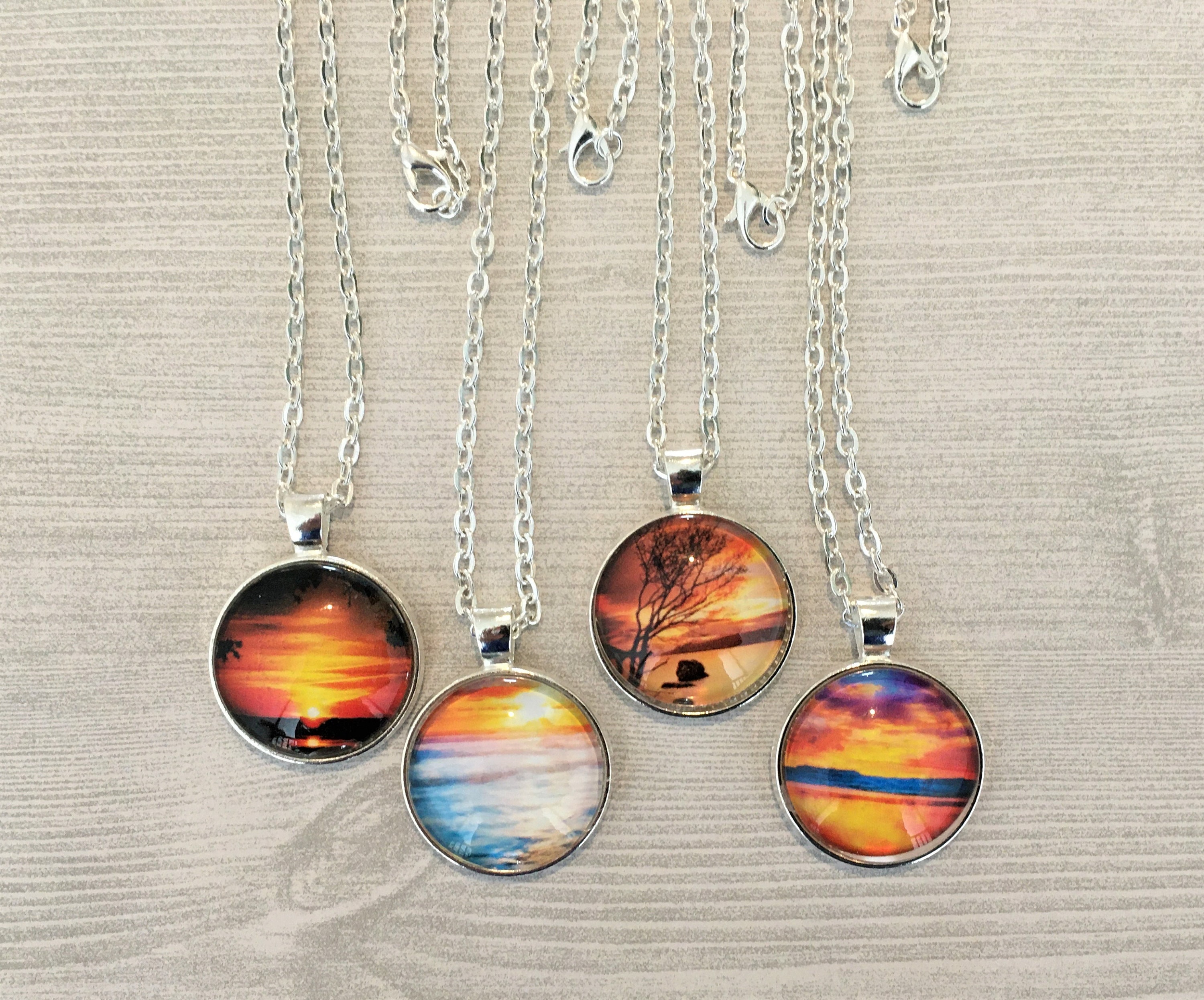 Necklace,ocean,sunset Necklace,sunset Themed,silver Necklace,handmade ...