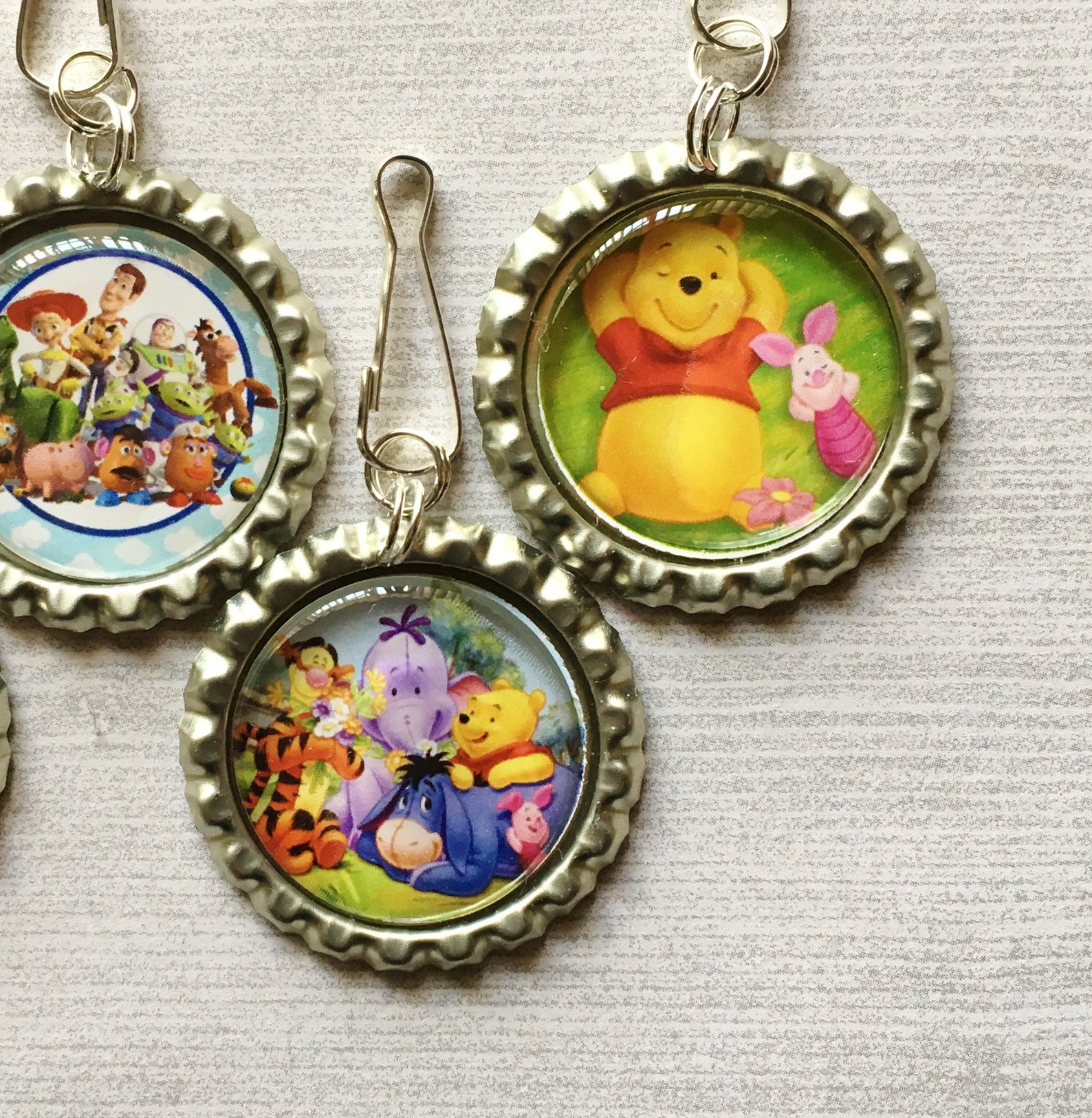 Zipper Pulls,zipper Pull Charms,toy Story,mickey Mouse and Pluto,winnie ...