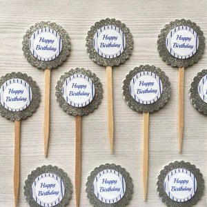 Birthday Cupcake Toppers,birthday,cupcake Toppers,happy Birthday,set of ...