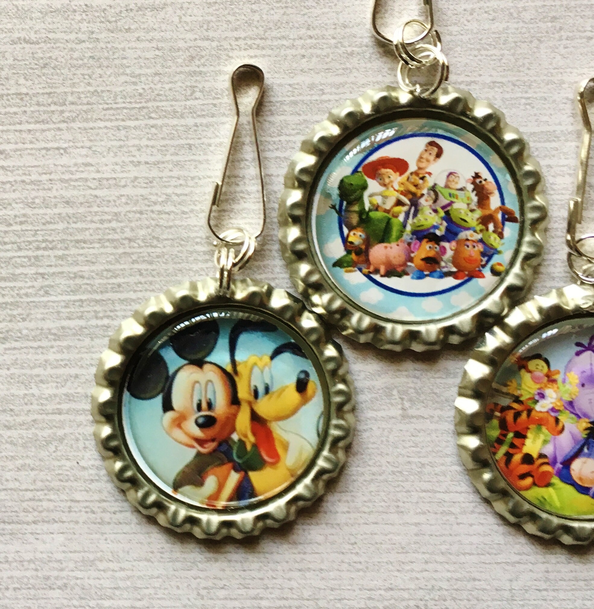 Zipper Pulls,zipper Pull Charms,toy Story,mickey Mouse and Pluto,winnie ...