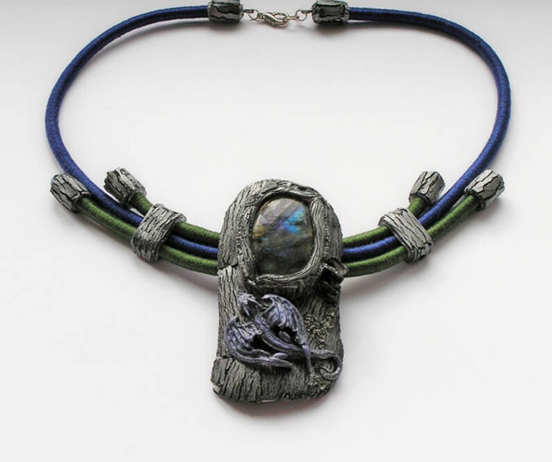 Dragon Jewelry Fantasy Necklace Dragon Keeper Natural Stone Labradorite ...