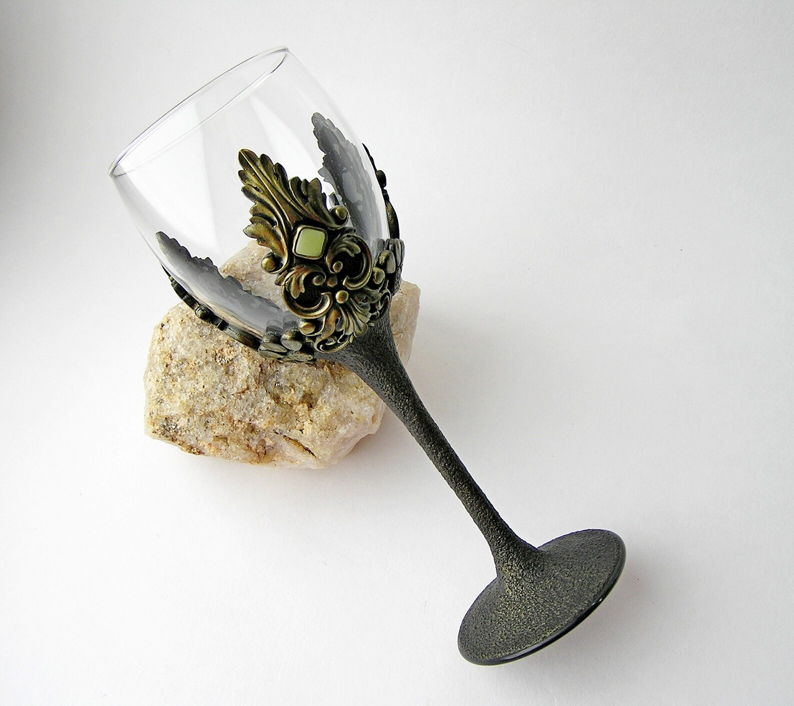 Antique Style Medieval Silver Goblets Decorated With Glass Stones ...