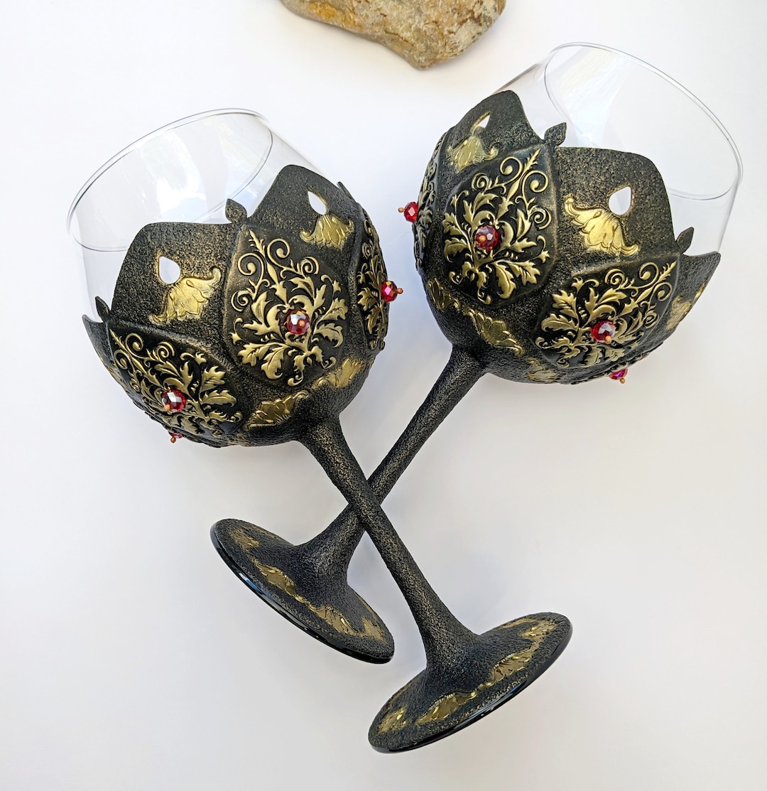 Large Gold Medieval Wine Goblets Royal Wine Medieval Goblets for an ...
