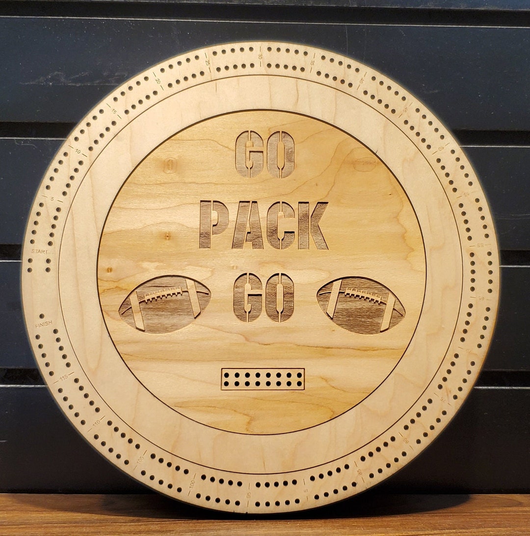 Green Bay Packers Themed Wooden Cribbage Board - Etsy