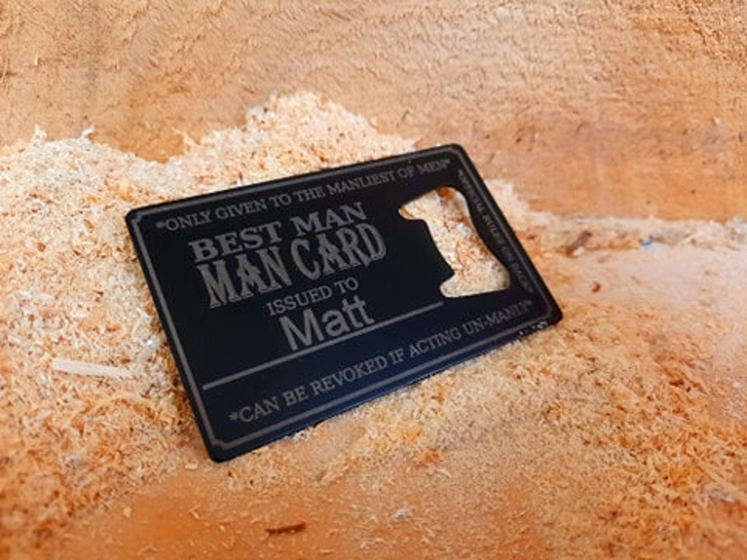 The Best Man's Man Card PERSONALISED Bottle Opener Business Card Size ...