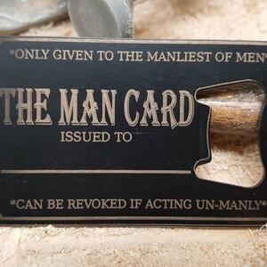 The Man Card PERSONALISED Bottle Opener Business Card Size - Etsy
