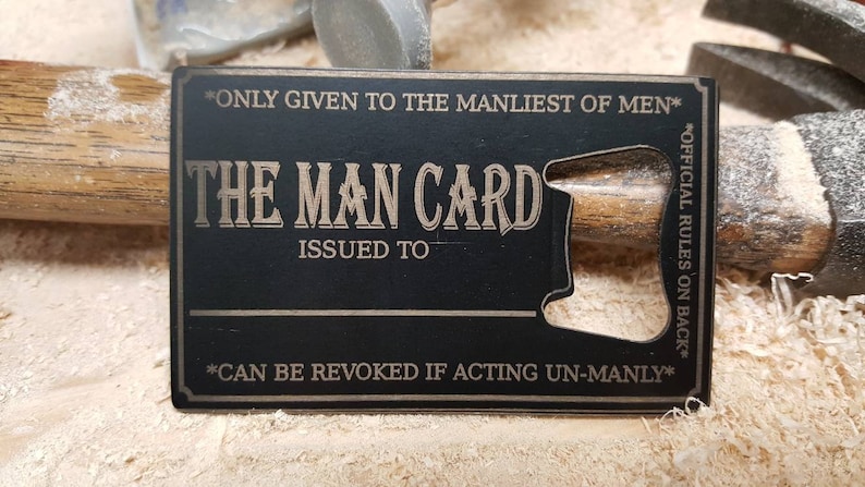 The Man Card PERSONALISED Bottle Opener Business Card Size | Etsy