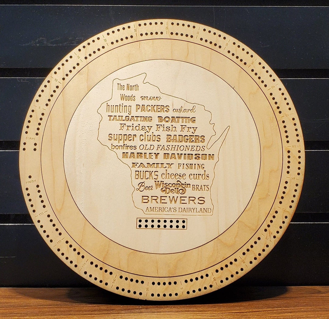 Wisconsin Famous Wooden Cribbage Board - Etsy