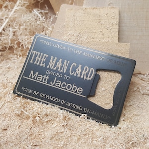 The Man Card PERSONALISED Bottle Opener Business Card Size - Etsy