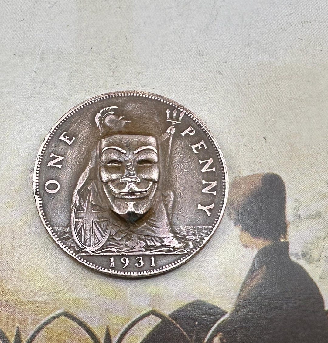 1931 British Large Penny Repousse Coin Anonymous - Etsy