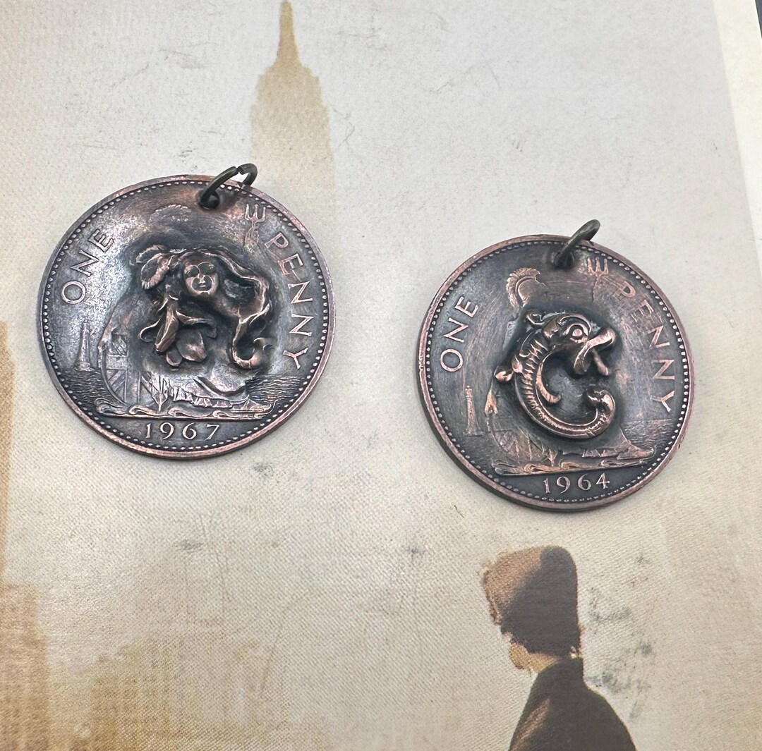 Two British Large Penny Repousse Coins 1964 and 1967 - Etsy