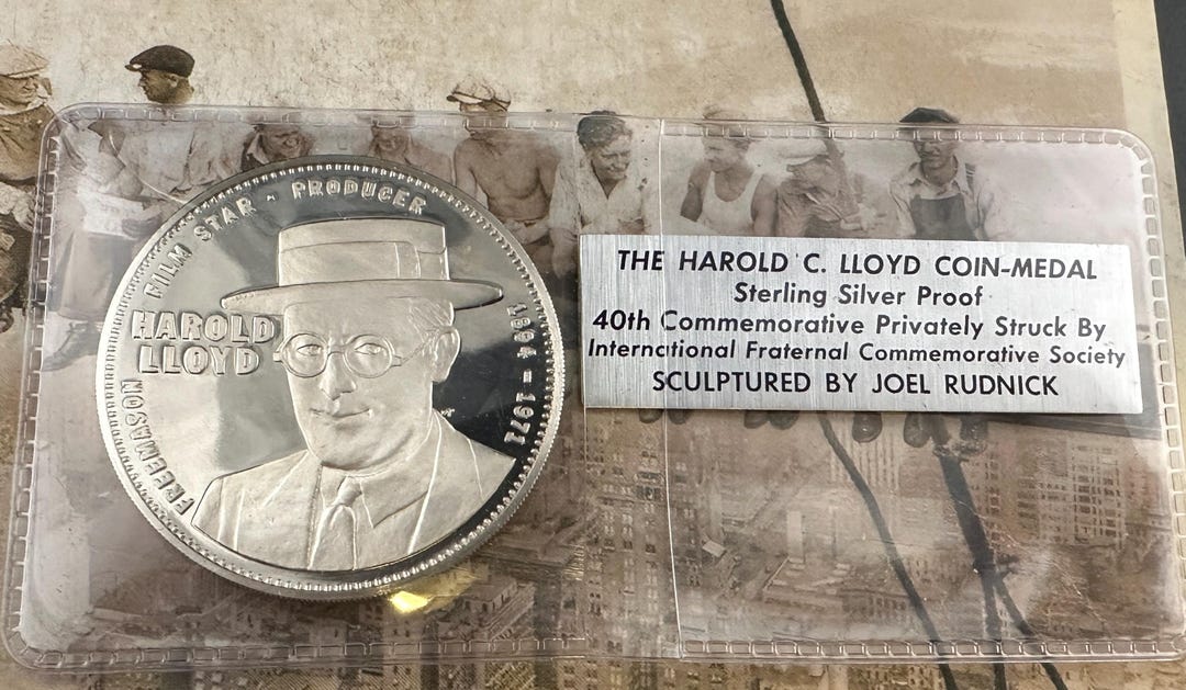 Harold C. Lloyd, Sterling Silver Proof (92.5%), Freemason Round - Etsy