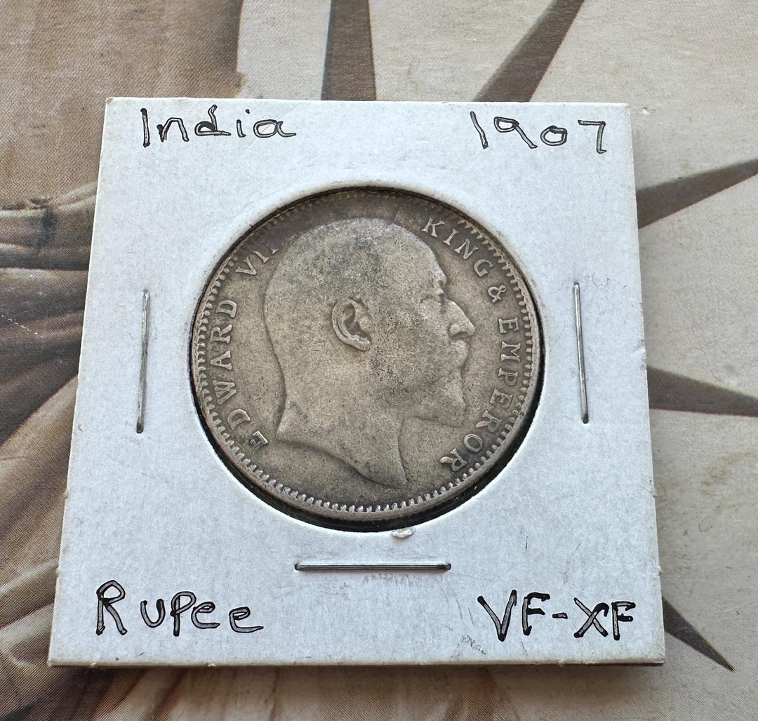 1907 Silver India One Rupee -- 91.7% Silver - Etsy
