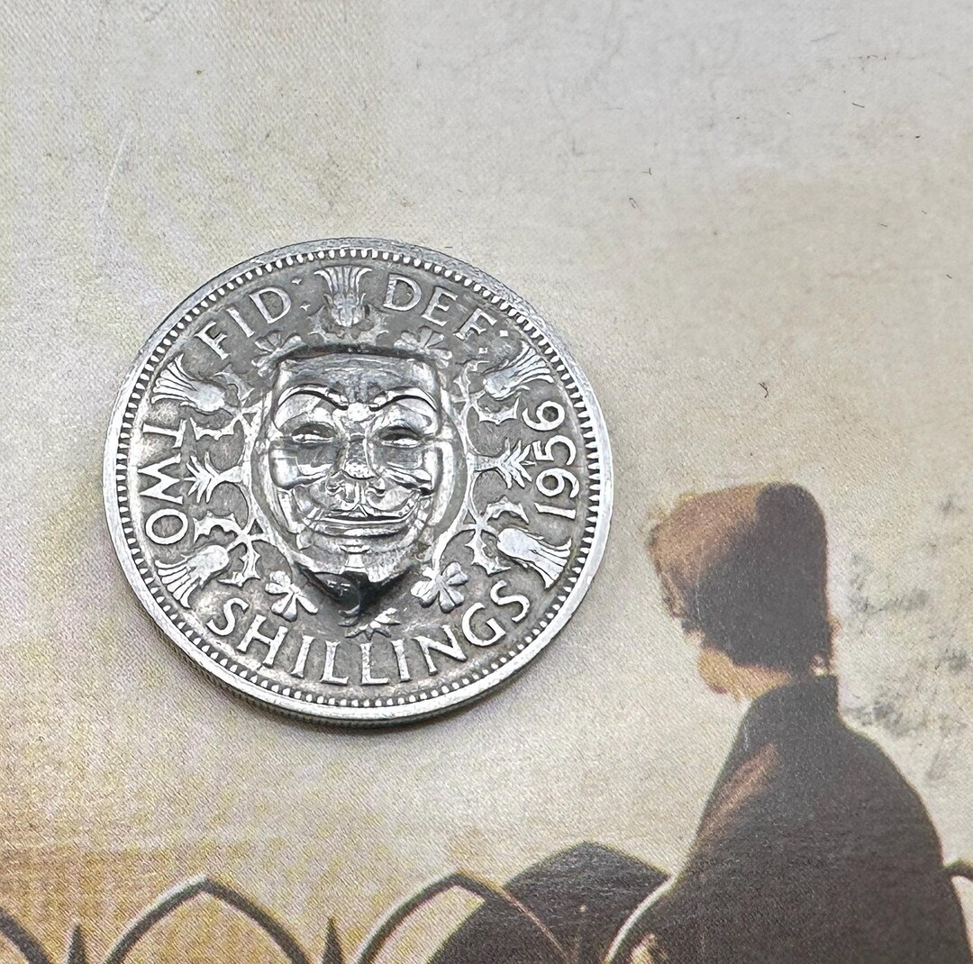 1956 British Two Shillings Repousse Coin - Anonymous - Etsy