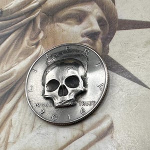 2016 Kennedy Half Dollar Repousse Coin -- Skull - Etsy