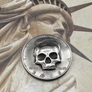 2016 Kennedy Half Dollar Repousse Coin -- Skull - Etsy