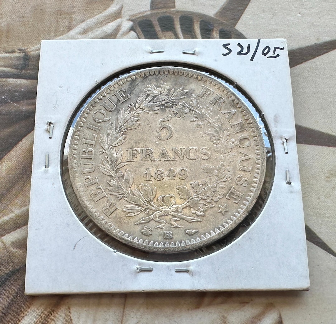 1849 Silver France 5 Francs -- 90% Silver - Etsy