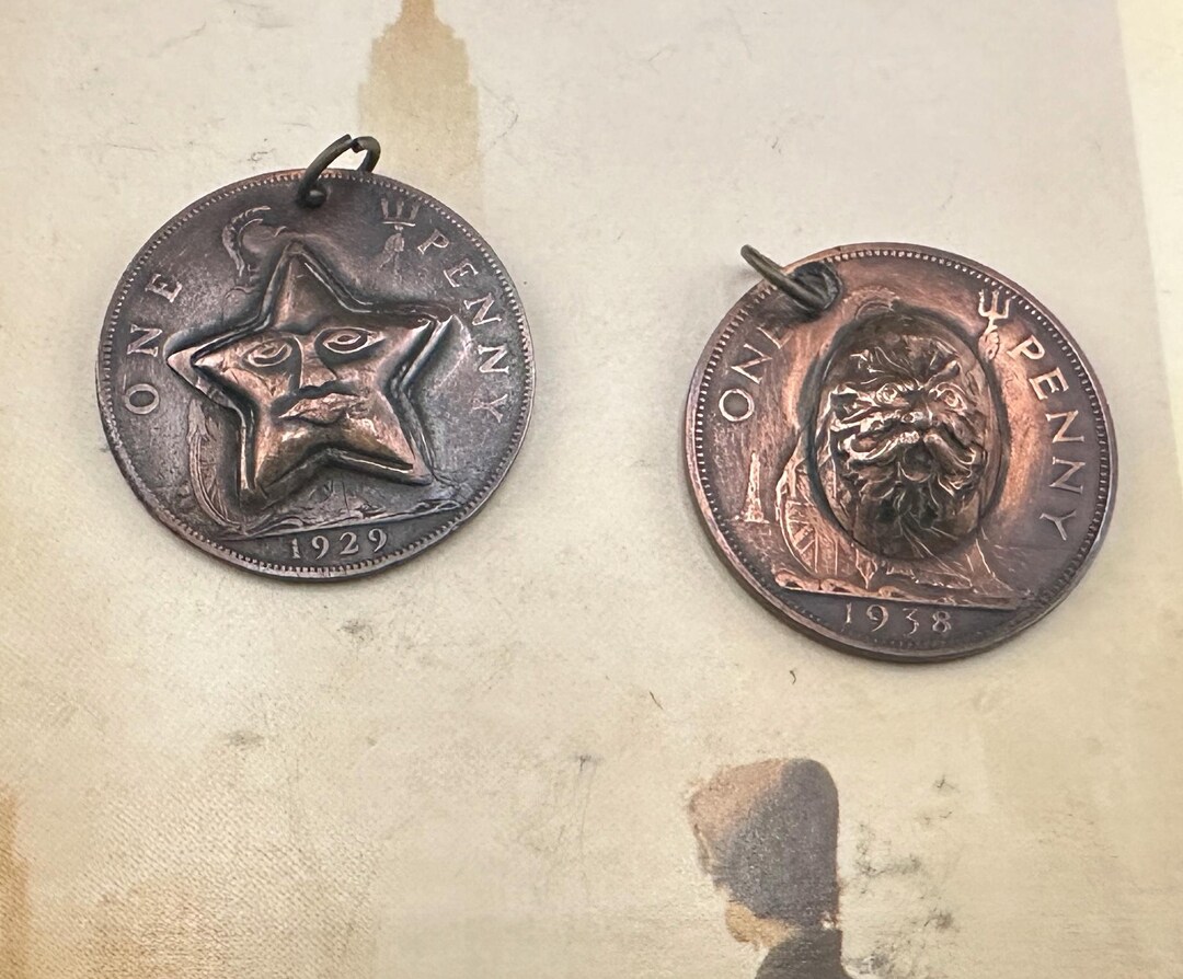Two British Large Penny Repousse Coins - 1929 and 1938 - Etsy