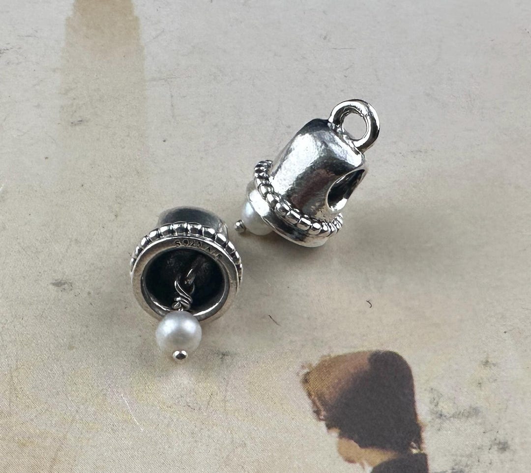 Authentic Pandora Wedding Bell Hanging Pearl Charm-- Pandora 925 ALE - Etsy