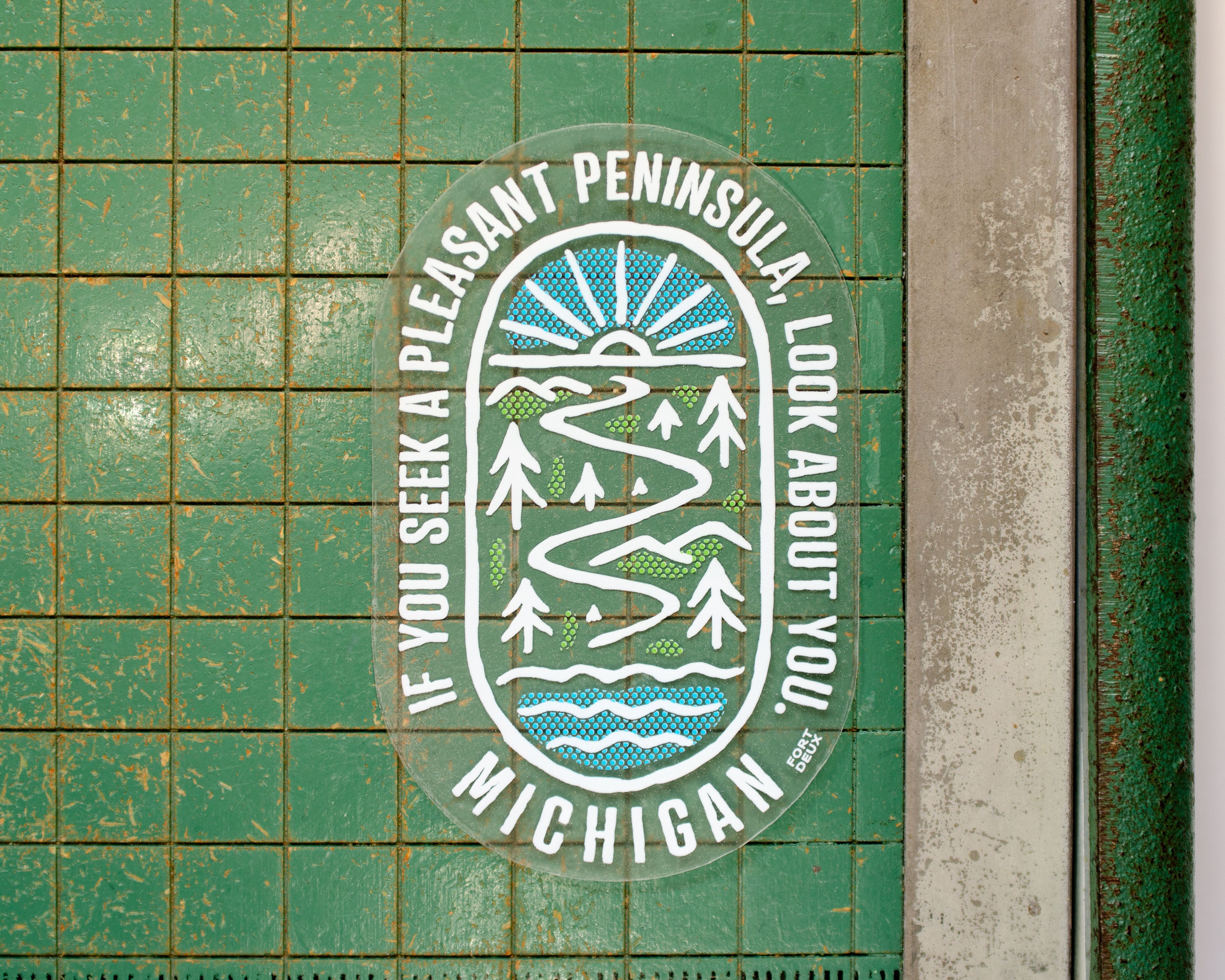 Nature Path Michigan Motto Vintage Feel Clear Sticker, Premium Vinyl ...