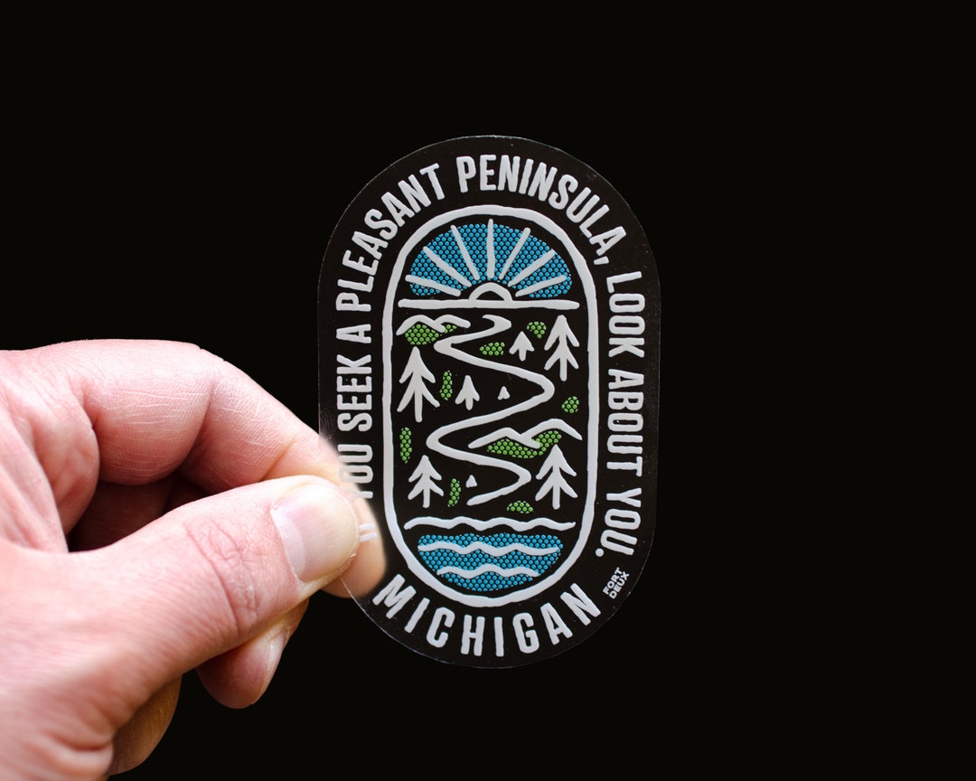 Nature Path Michigan Motto Vintage Feel Clear Sticker, Premium Vinyl ...