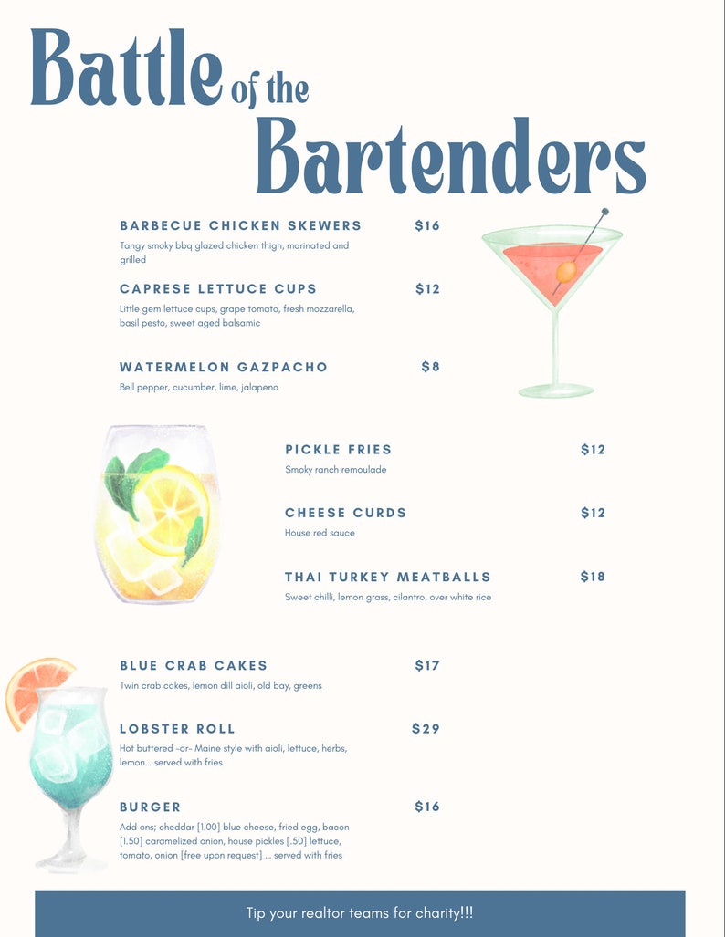 Custom Menu Templates for Your Restaurant or Food Business - Etsy