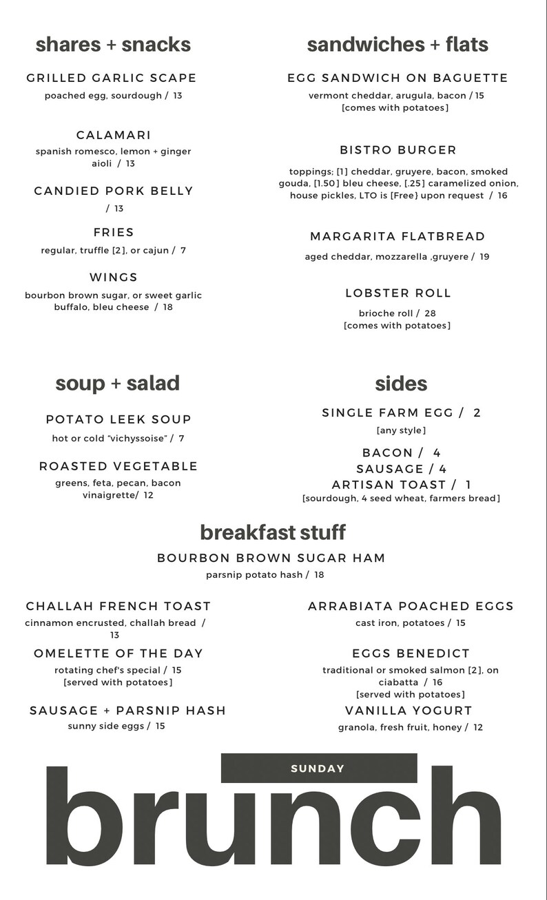 Custom Menu Templates for Your Restaurant or Food Business - Etsy