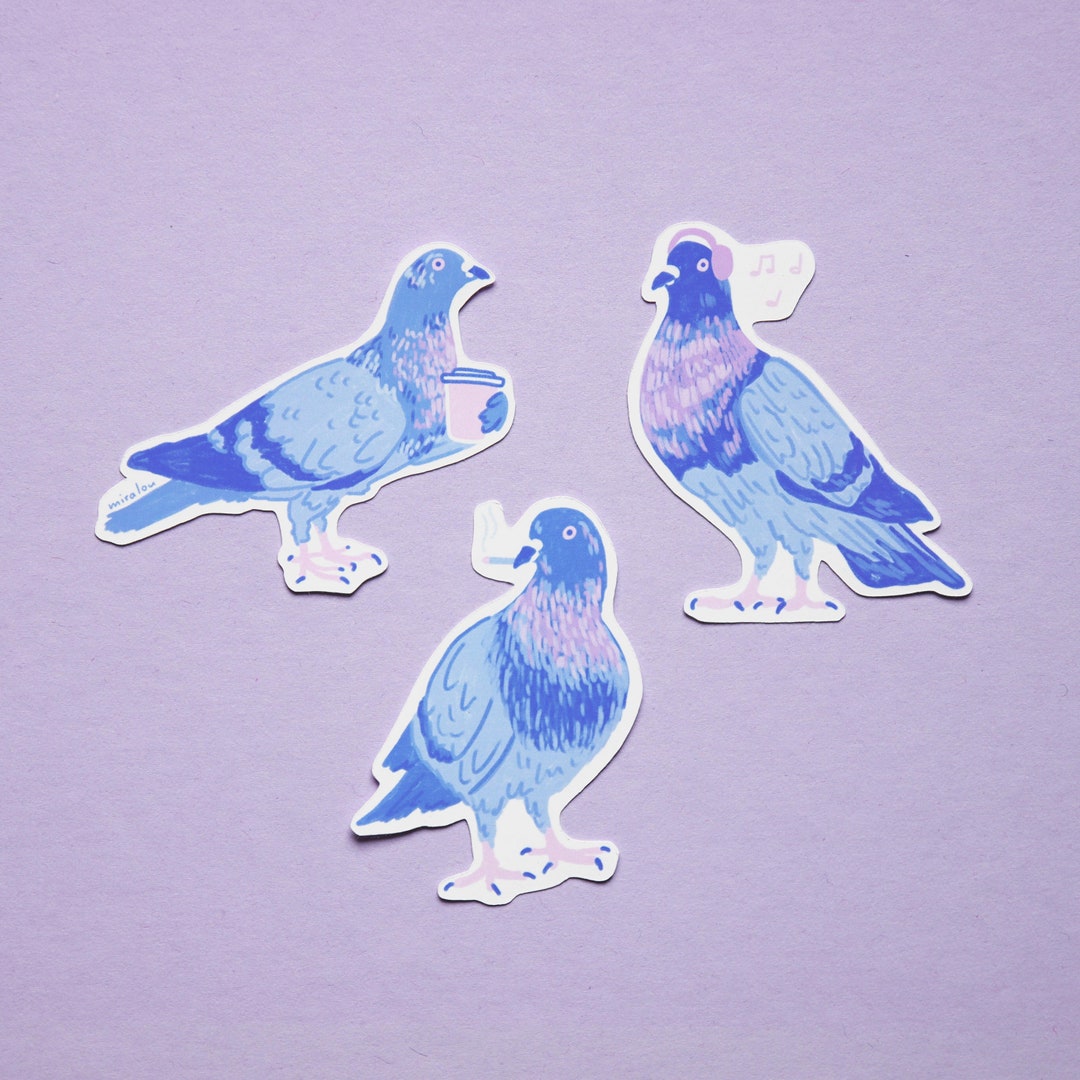 Berlin City Pigeons Sticker Set 3pcs – Illustration, Art, Print - Etsy