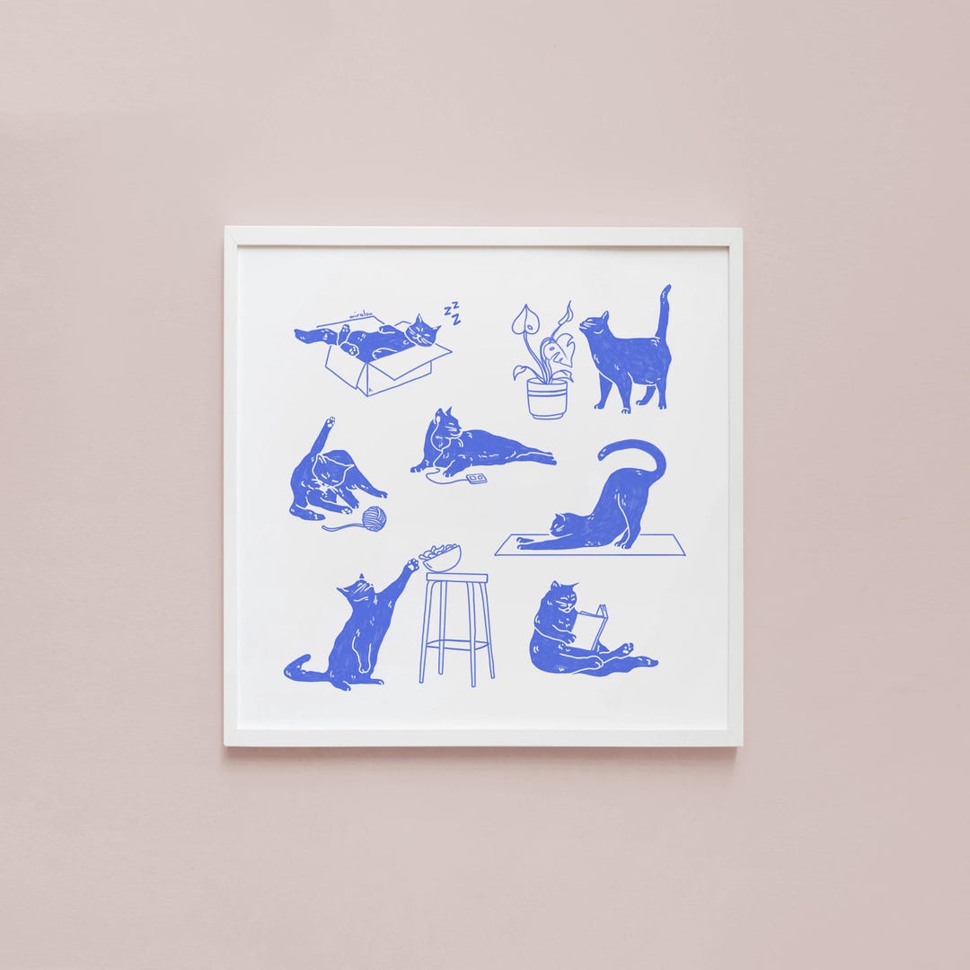 Quarantine Cats Art Print, Poster, Illustration - Etsy