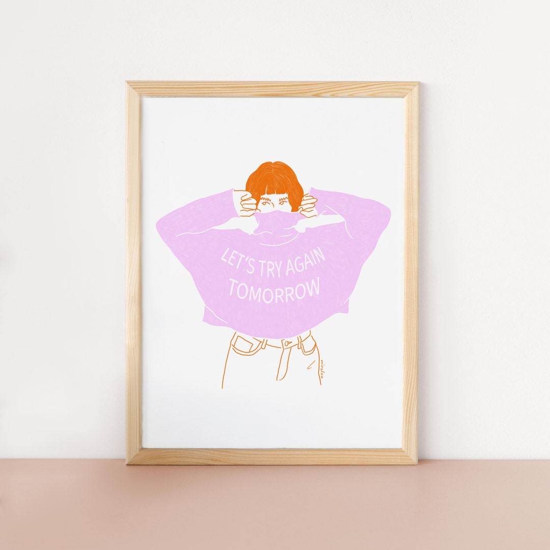 Try Again Tomorrow Art Print, Poster, Illustration - Etsy