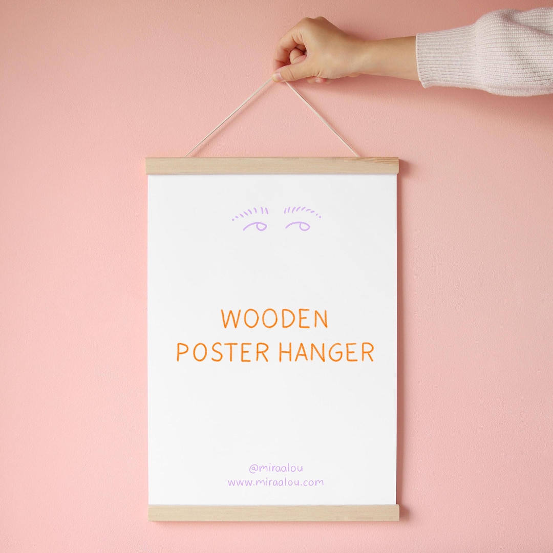 Wooden Poster Hanger, Rail for Size A3 Art Print, Illustration - Etsy