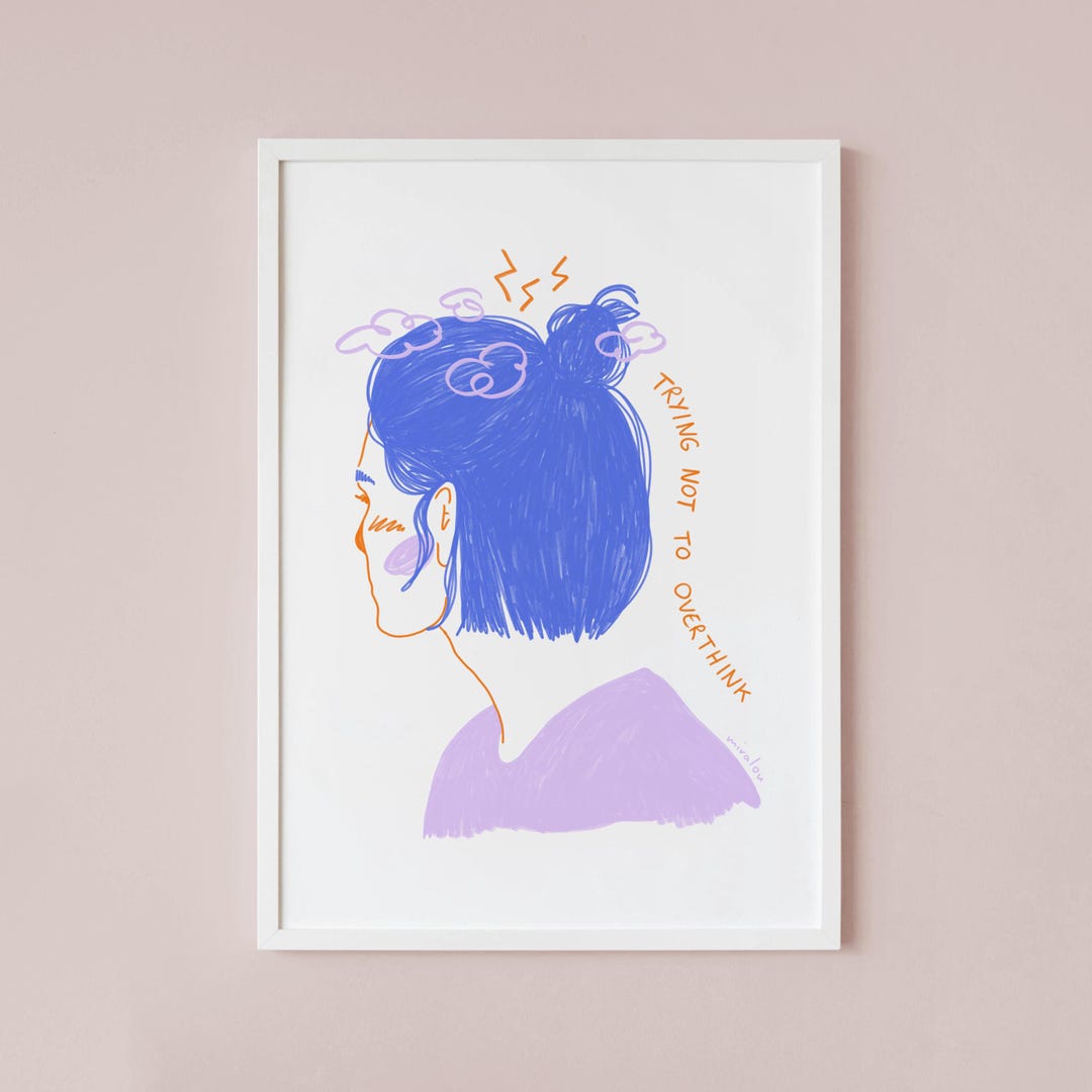 Overthinking – Art Print, Poster, Illustration - Etsy