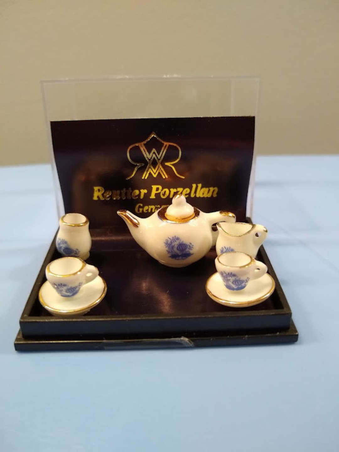 Reutter Dollhouse Porcelain, Vintage, Tea Set, Blue Onion Design - Etsy