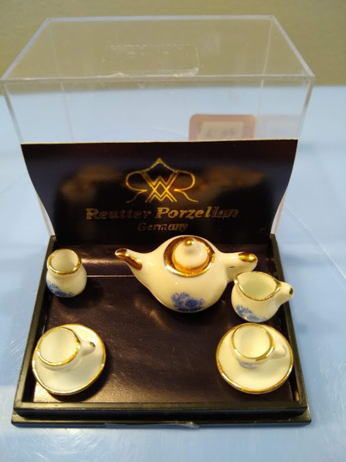 Reutter Dollhouse Porcelain, Vintage, Tea Set, Blue Onion Design - Etsy