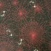 Halloween Fabric Red Spiderwebs on Black Background, Silver Metallic ...