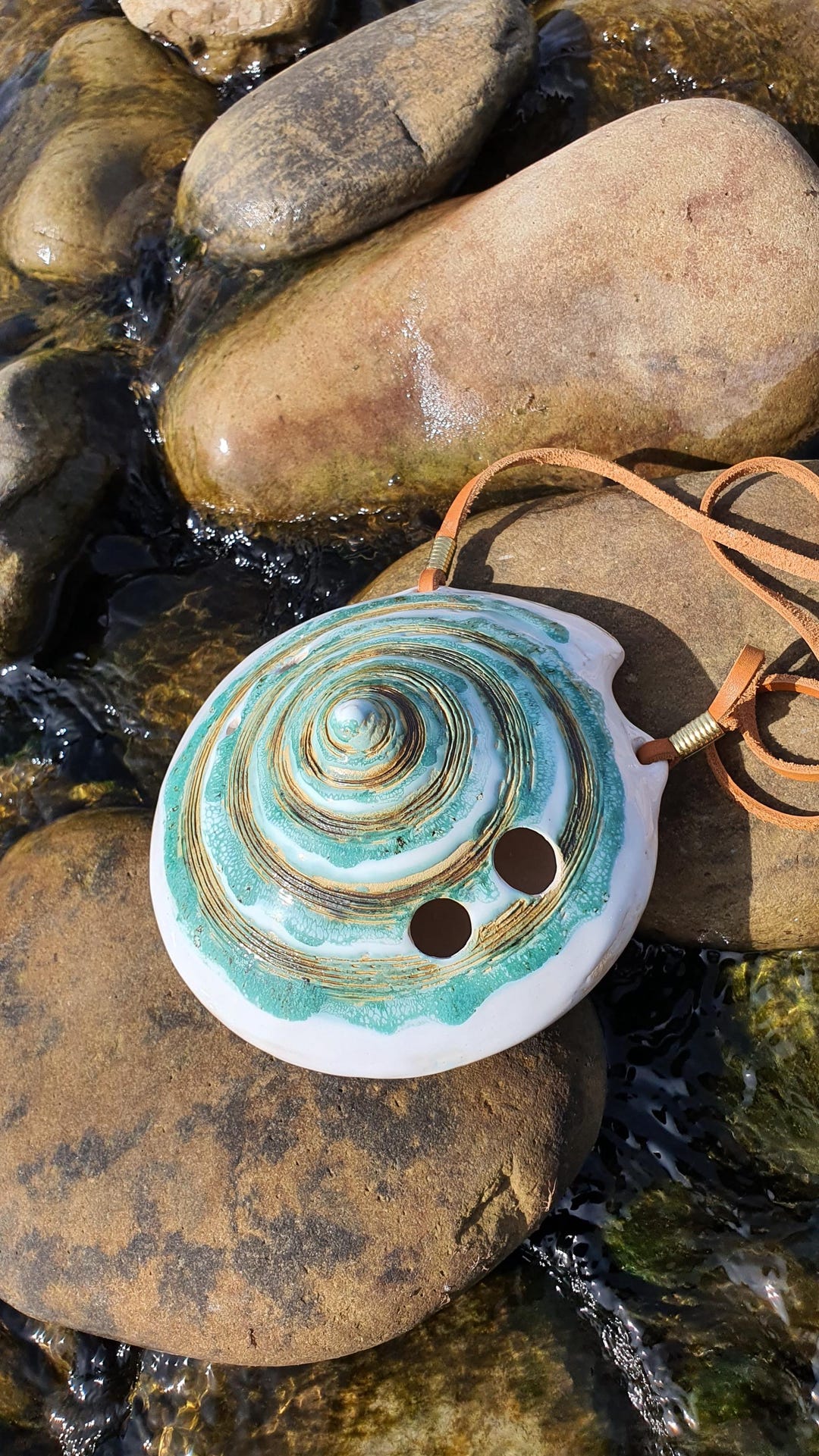 Seashell Ocarina – Handmade Ceramic 4-hole Flute With Fingering Chart ...